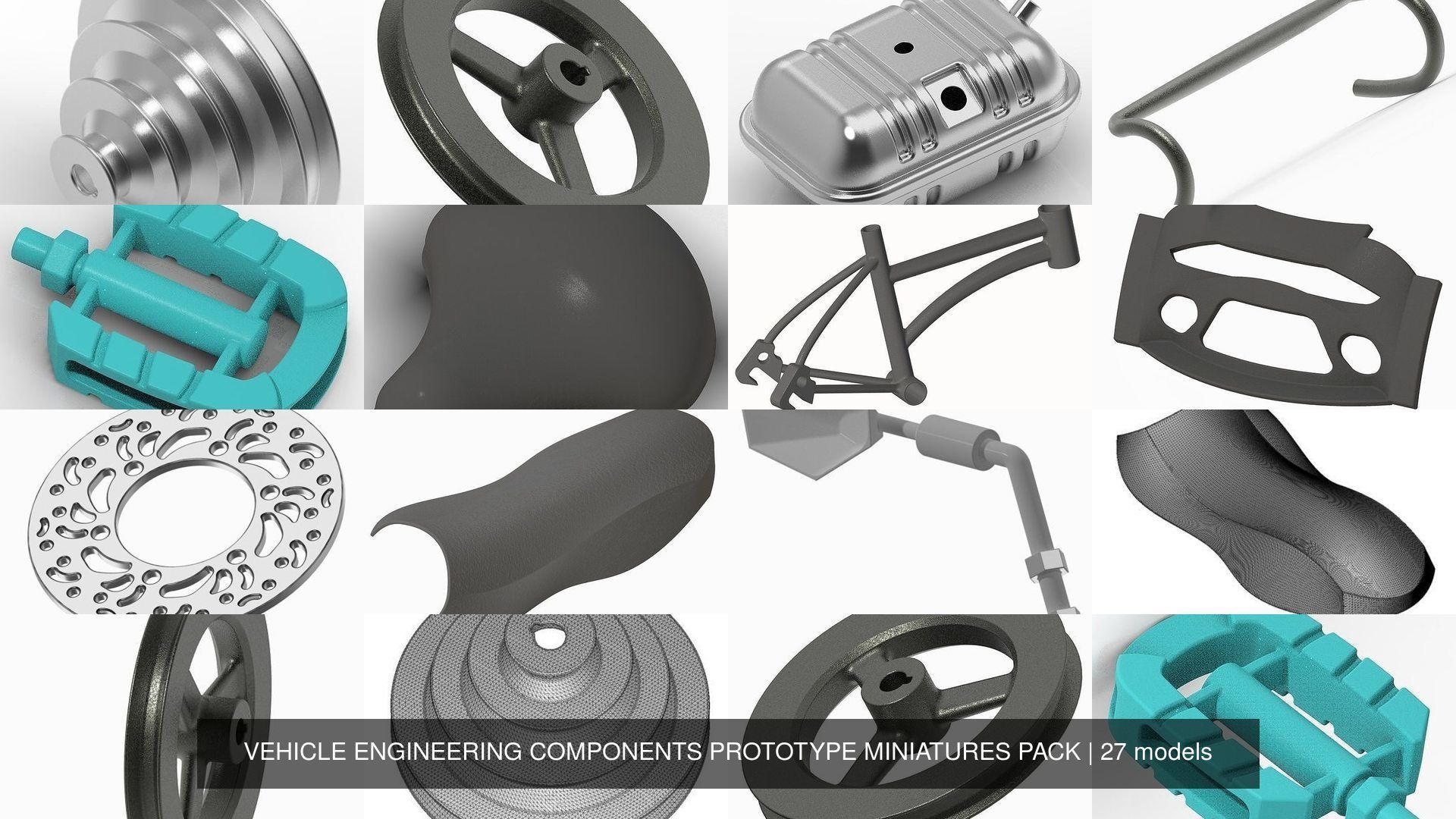 VEHICLE ENGINEERING COMPONENTS PROTOTYPE MINIATURES PACK 3D Model ...