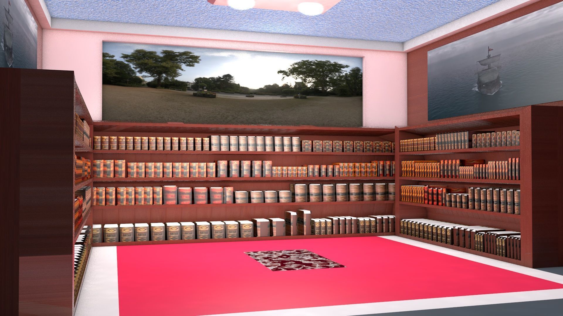 3D Book shelves free 3D model | CGTrader