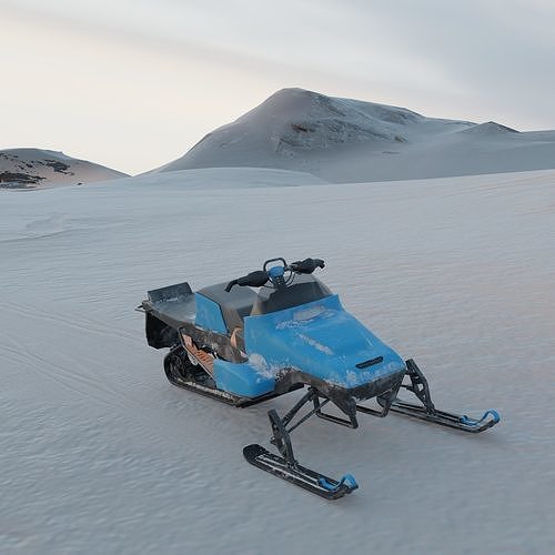 Realistic Snowmobile Clean and Snowy Textures 3D model | CGTrader