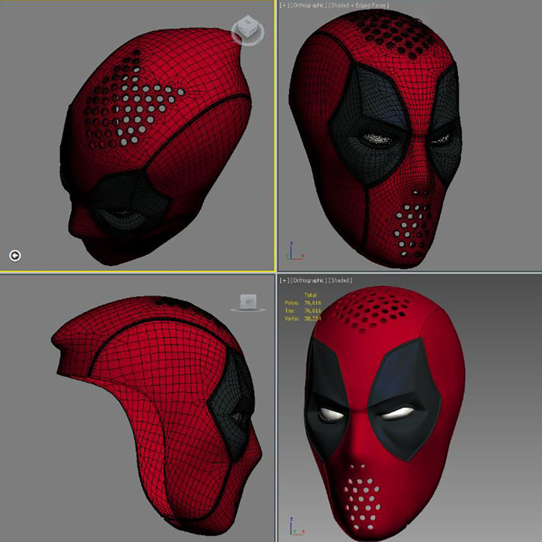 DeadPool Mask 3D Model Ready to Print 3D model 3D printable | CGTrader