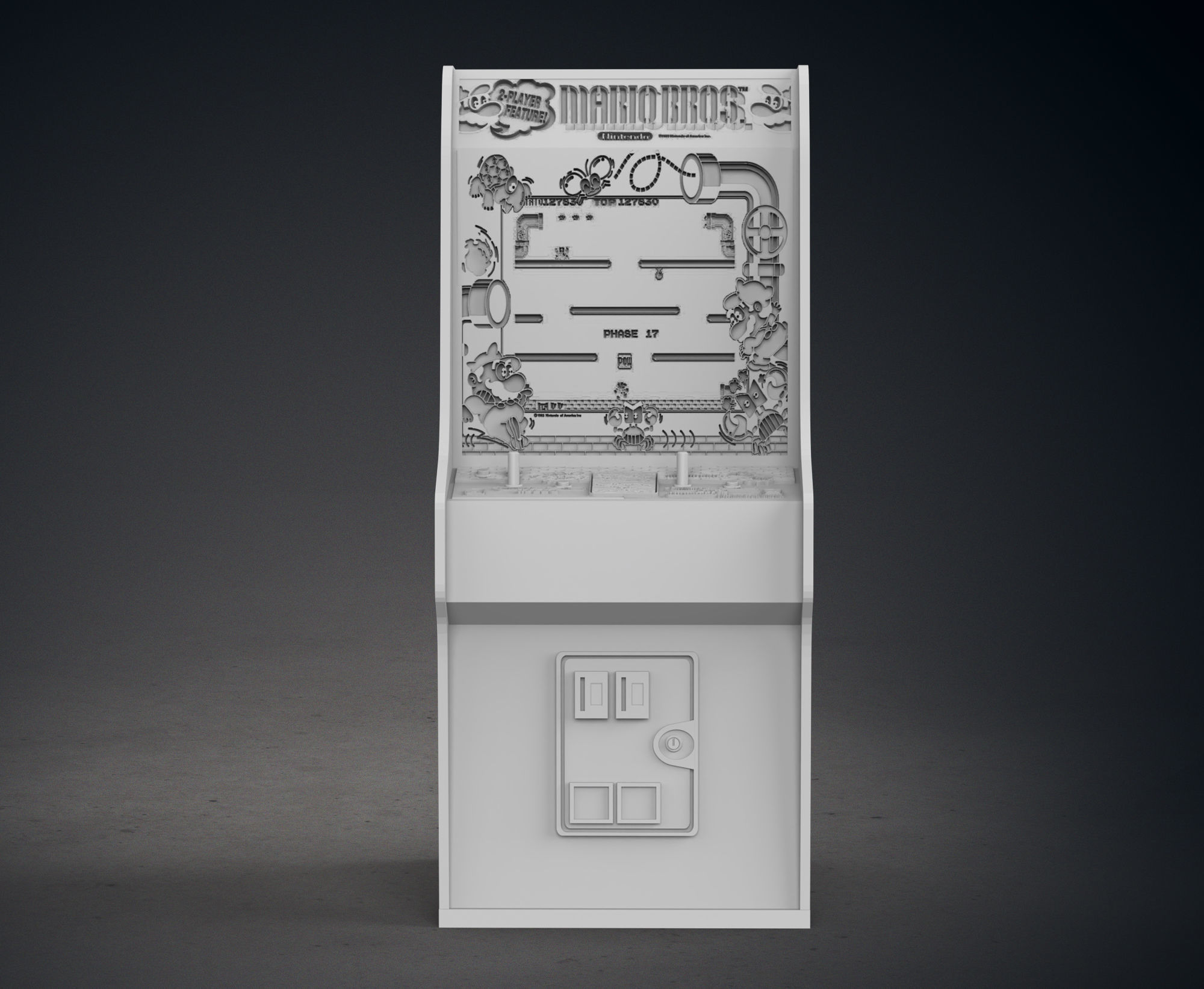 Super Mario Arcade Cabinet with Lithophane 3D model 3D printable | CGTrader