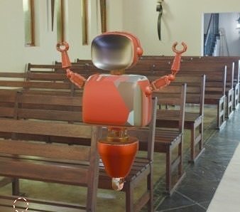 Priest robot in the church free VR / AR / low-poly 3D model | CGTrader
