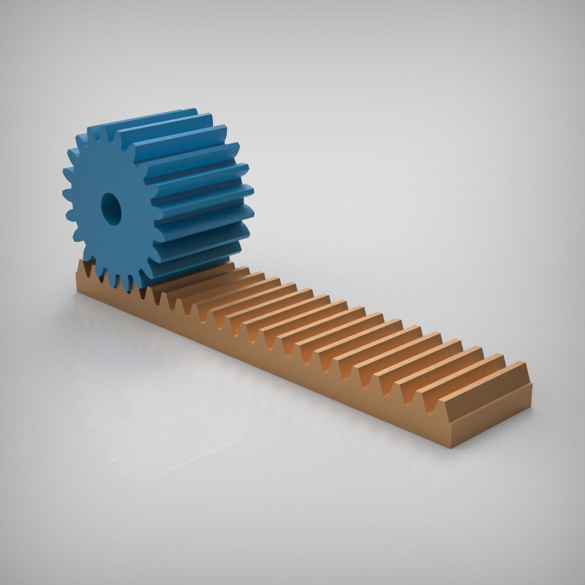Rack and Pinion Gears 3D model 3D printable | CGTrader