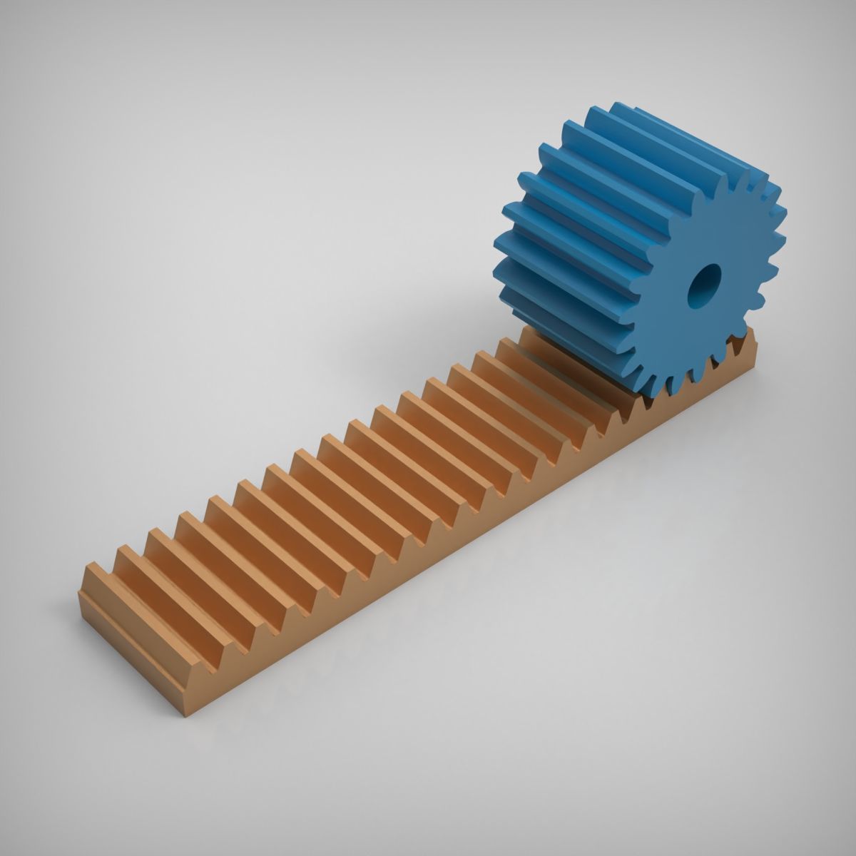 Rack and Pinion Gears 3D model 3D printable | CGTrader