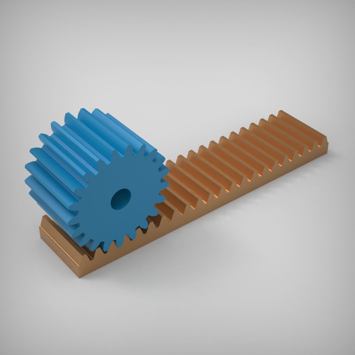 Rack and Pinion Gears 3D model 3D printable | CGTrader