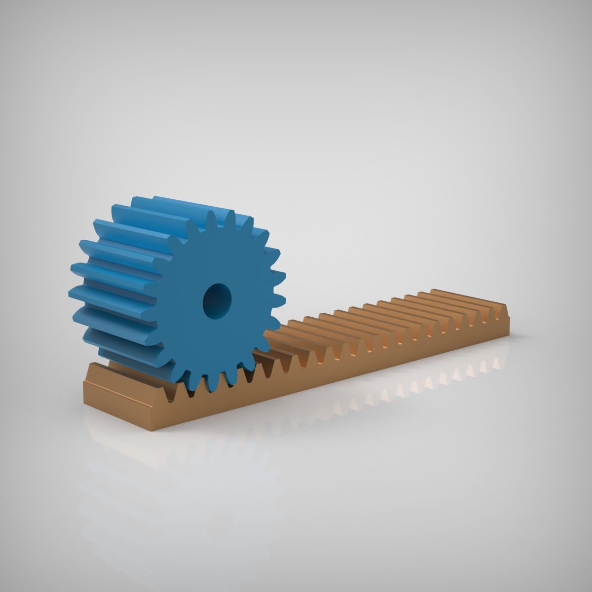 Rack and Pinion Gears 3D model 3D printable | CGTrader