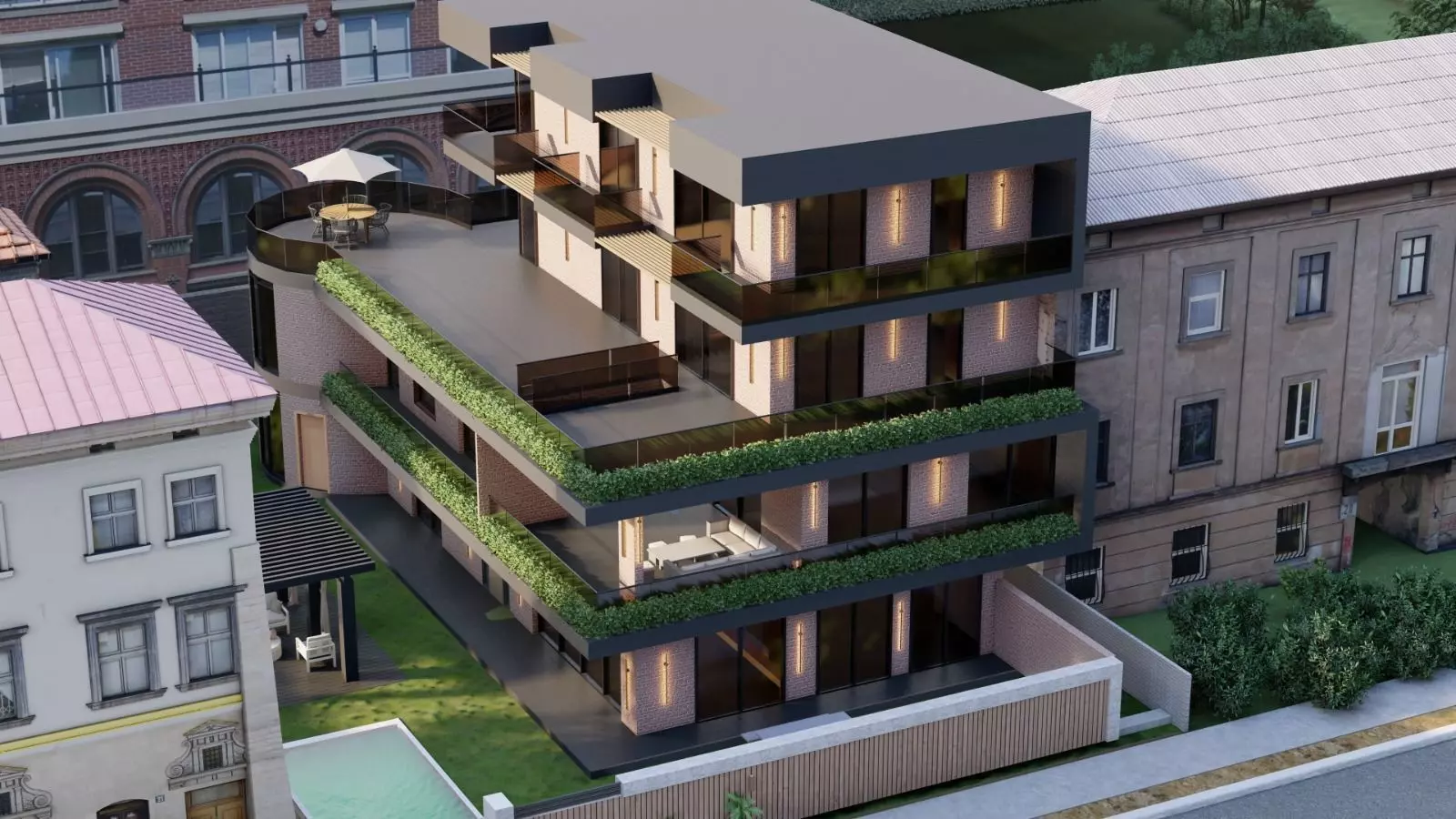 Modern Multi-Level Residential Building 3D Model 3D model | CGTrader