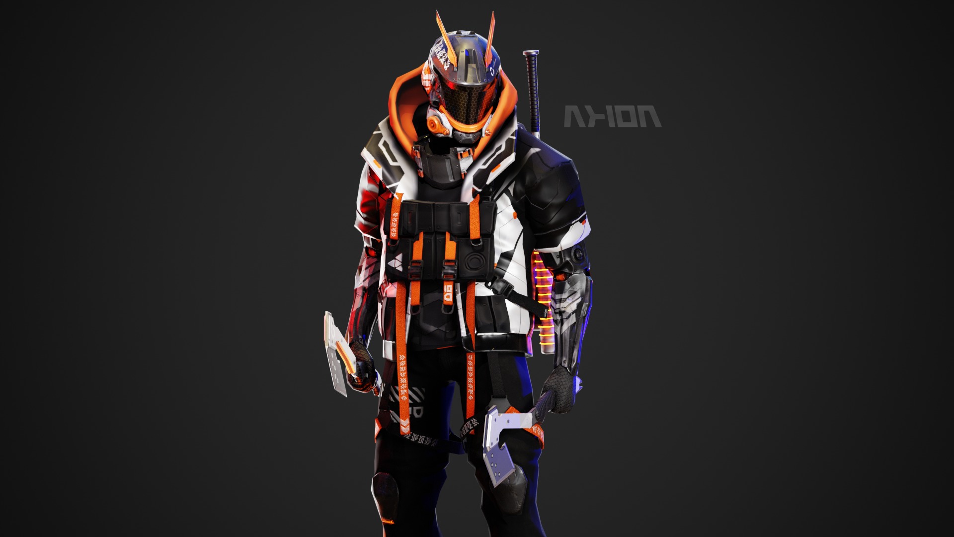 3D model Cyberpunk Axion Robot VR / AR / low-poly | CGTrader