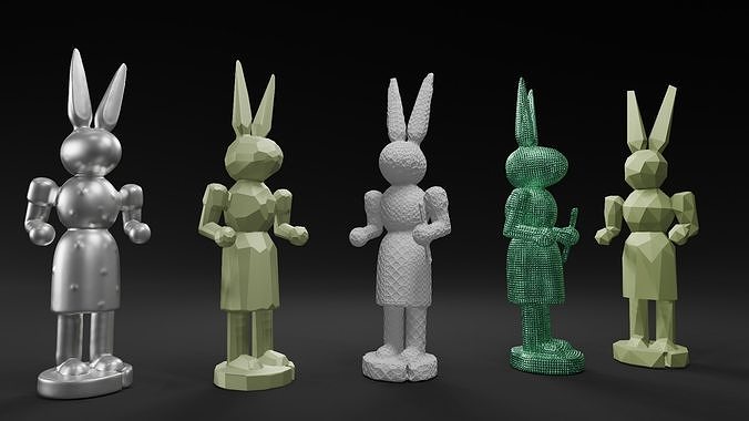 Mad Rabbit Figurine 3D print-ready models free 3D model 3D printable ...