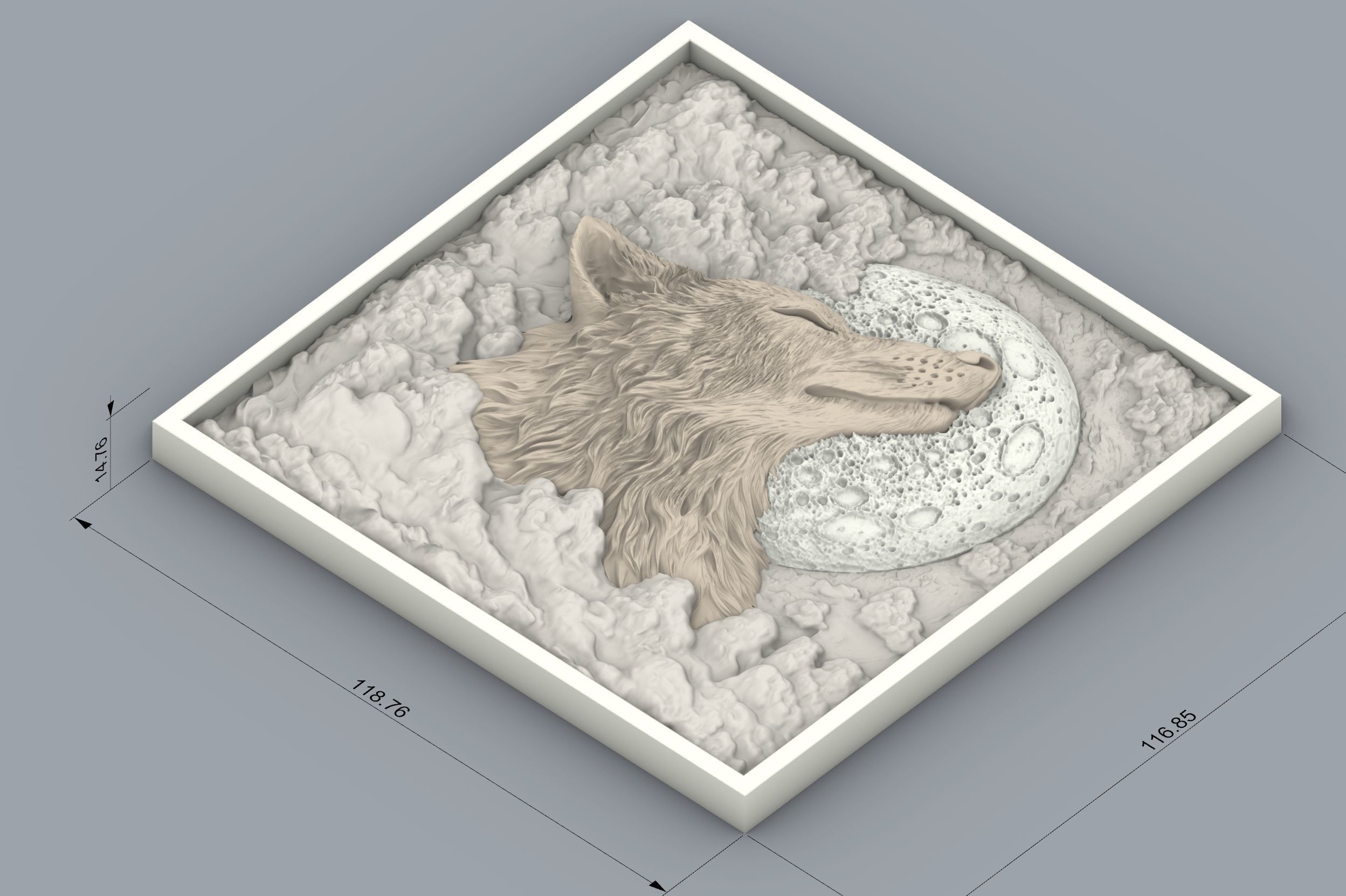 Howling Wolf CNC MODEL 3D model 3D printable | CGTrader