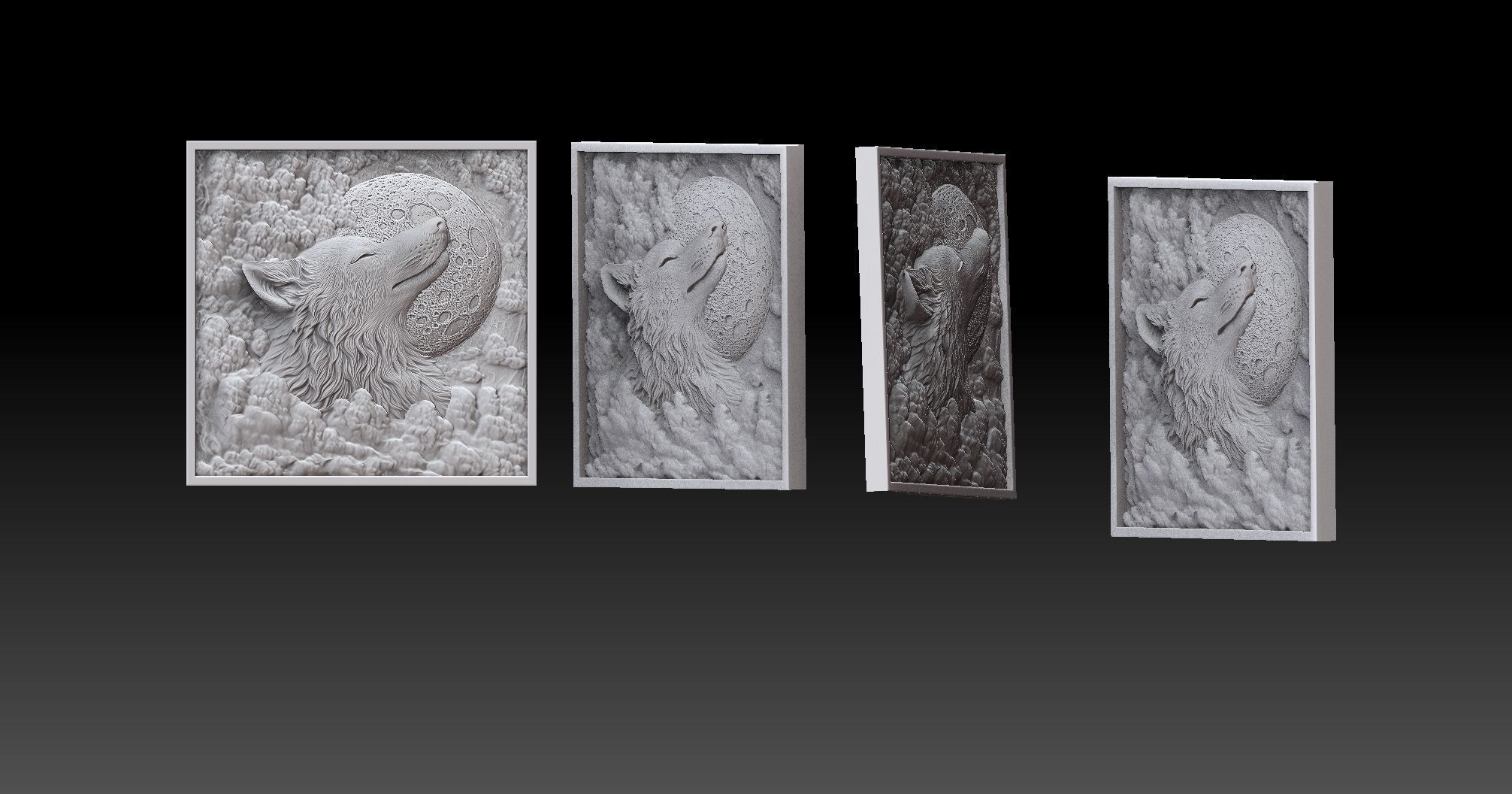 Howling Wolf CNC MODEL 3D model 3D printable | CGTrader