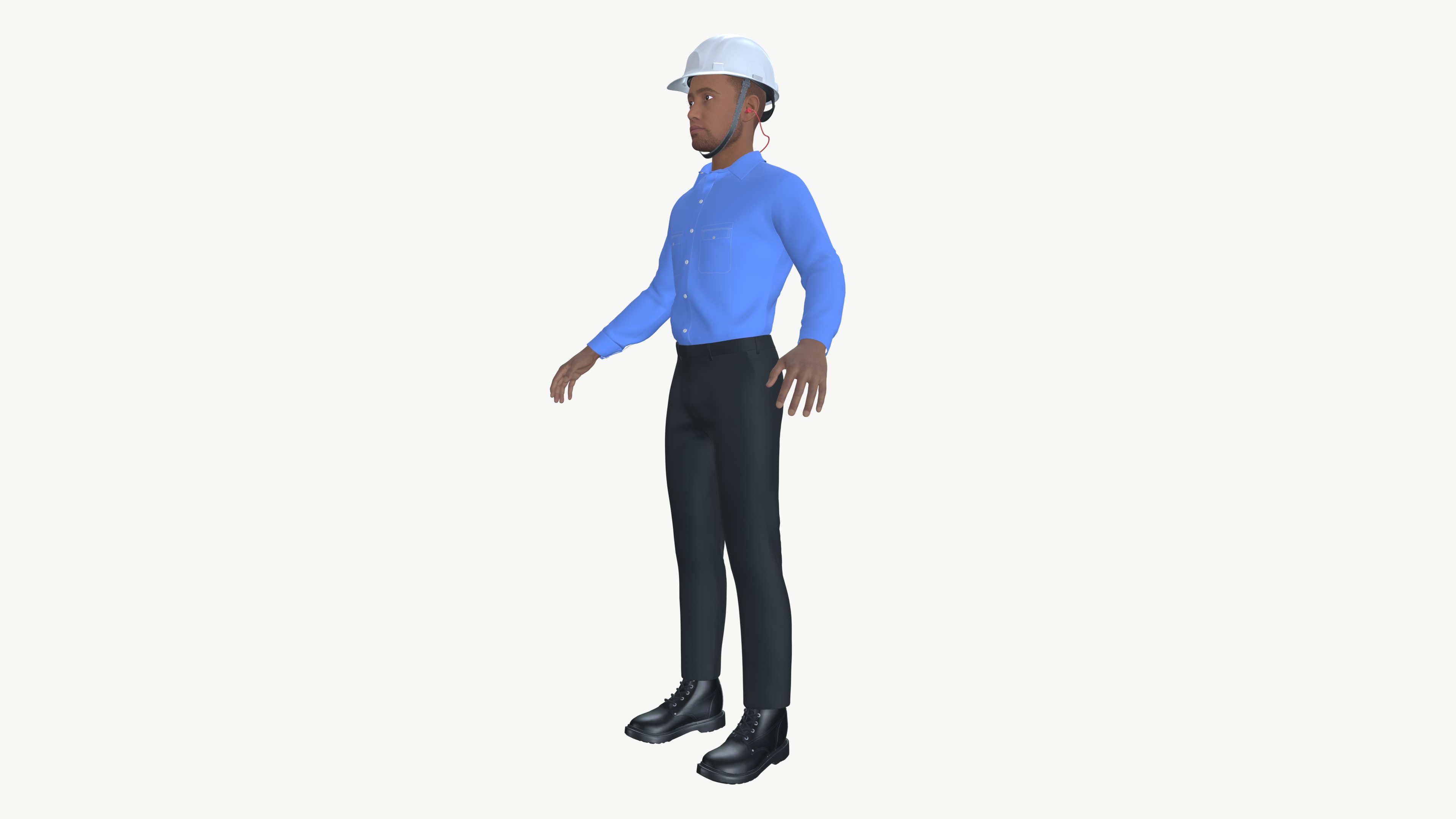 Male character With PPE 3D model rigged | CGTrader