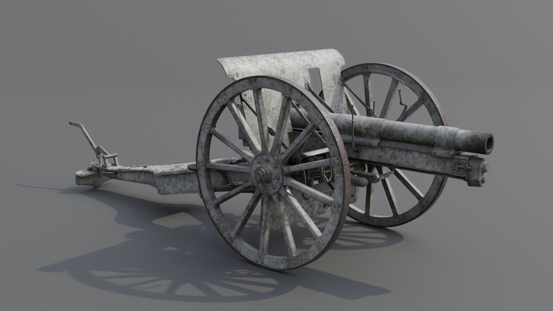 3D model Type 38 Kai 75 mm field gun VR / AR / low-poly | CGTrader