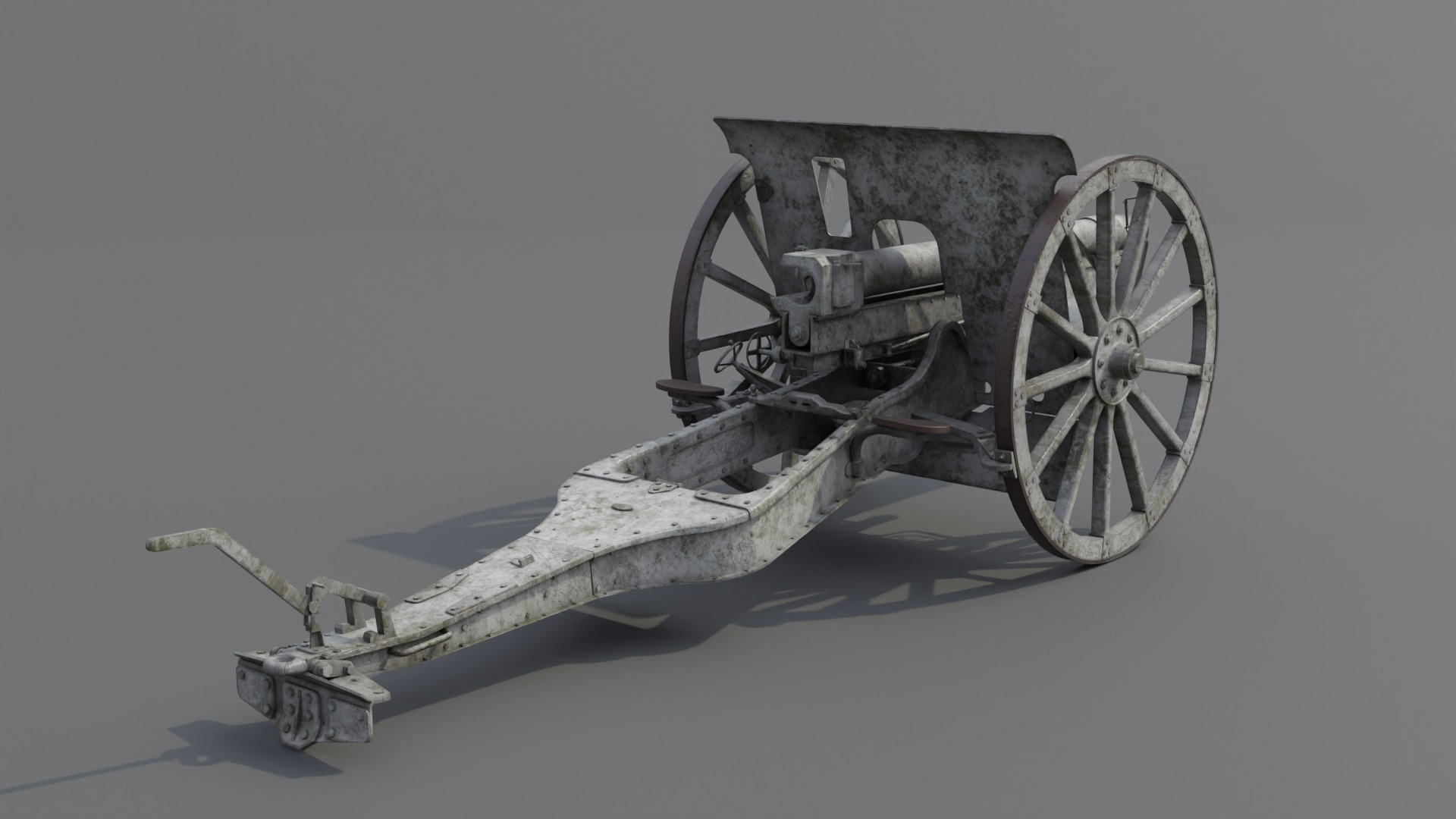3D model Type 38 Kai 75 mm field gun VR / AR / low-poly | CGTrader