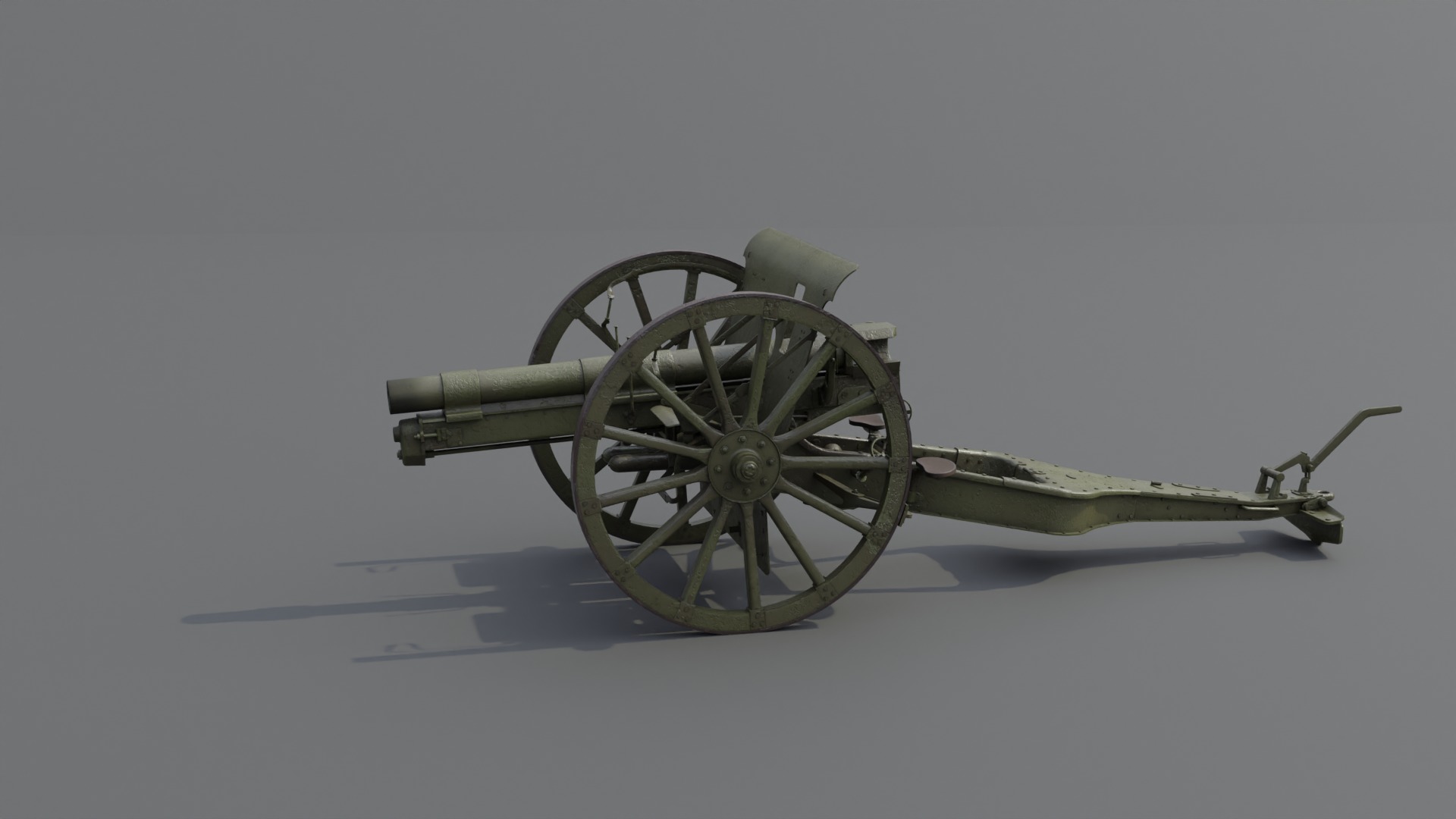 3D model Type 38 Kai 75 mm field gun VR / AR / low-poly | CGTrader