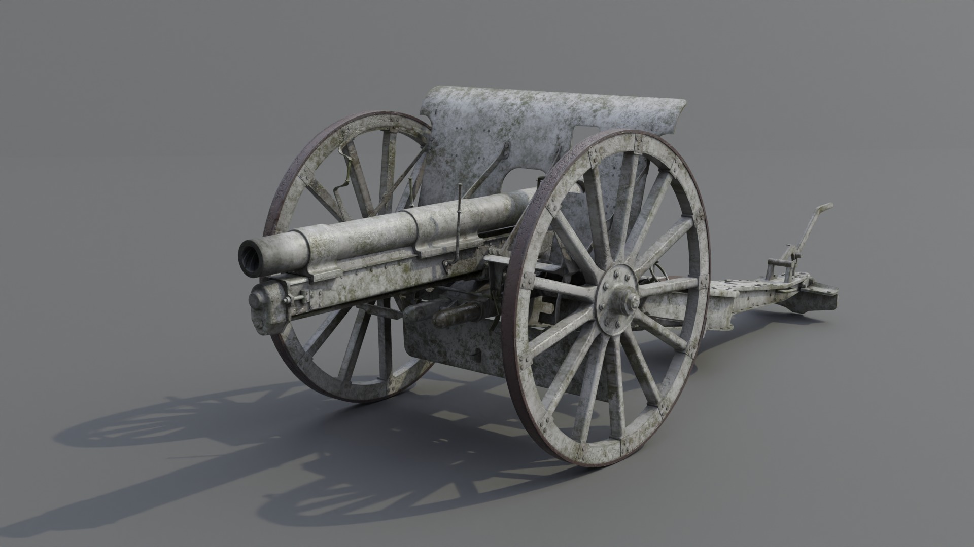 3D model Type 38 Kai 75 mm field gun VR / AR / low-poly | CGTrader
