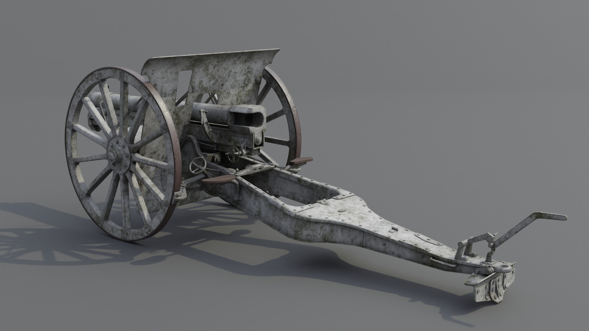 3D model Type 38 Kai 75 mm field gun VR / AR / low-poly | CGTrader