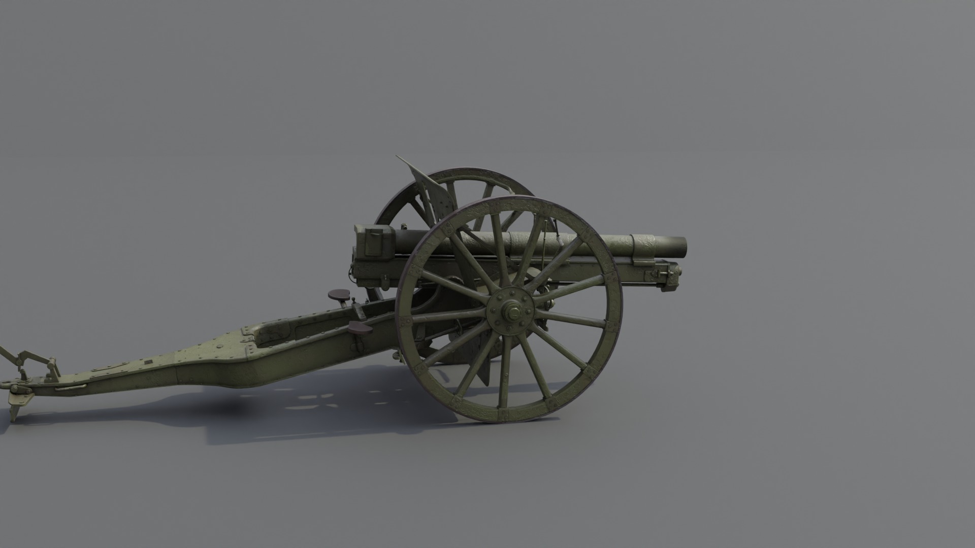 3D model Type 38 Kai 75 mm field gun VR / AR / low-poly | CGTrader