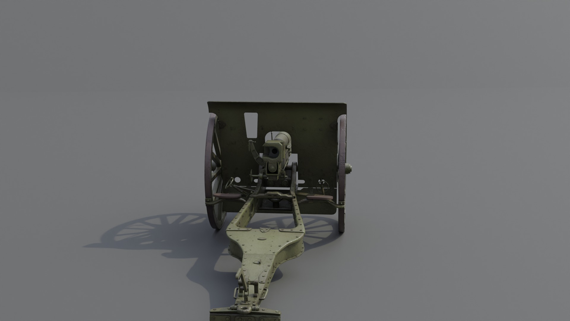 3D model Type 38 Kai 75 mm field gun VR / AR / low-poly | CGTrader
