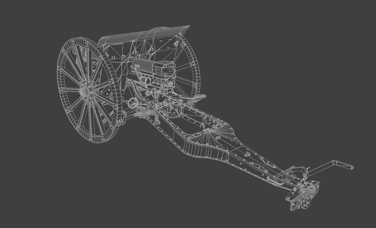 3D model Type 38 Kai 75 mm field gun VR / AR / low-poly | CGTrader