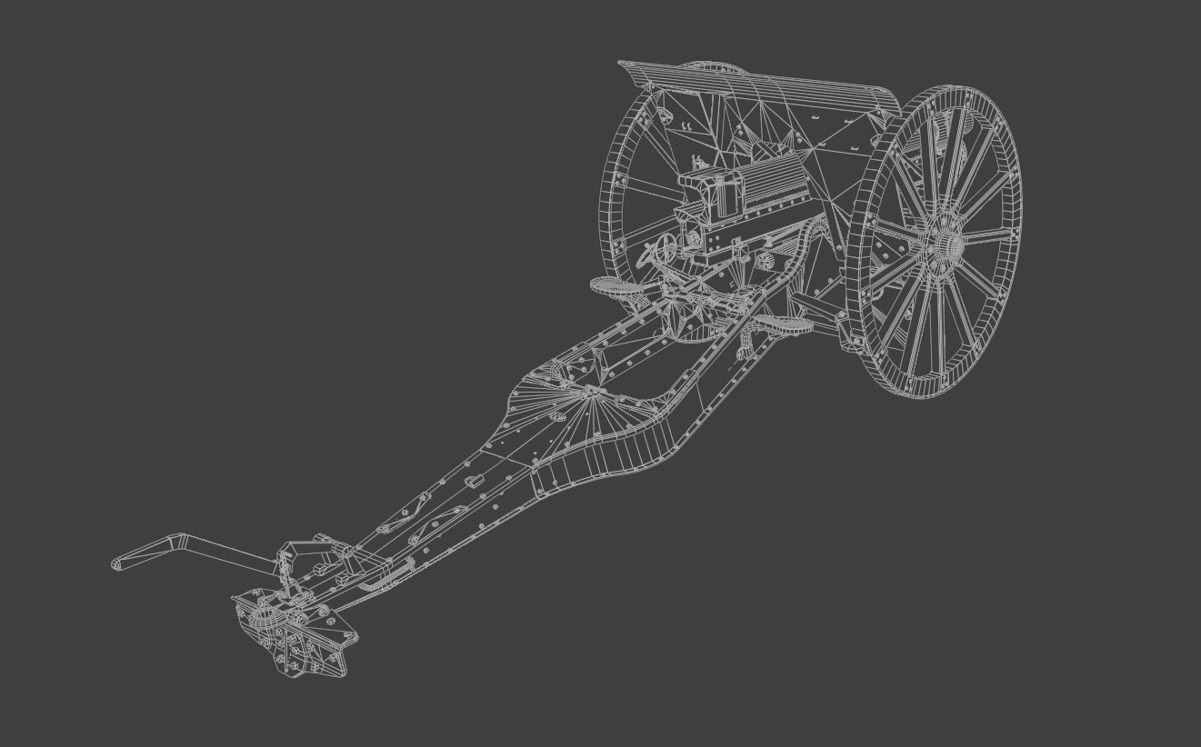 3D model Type 38 Kai 75 mm field gun VR / AR / low-poly | CGTrader