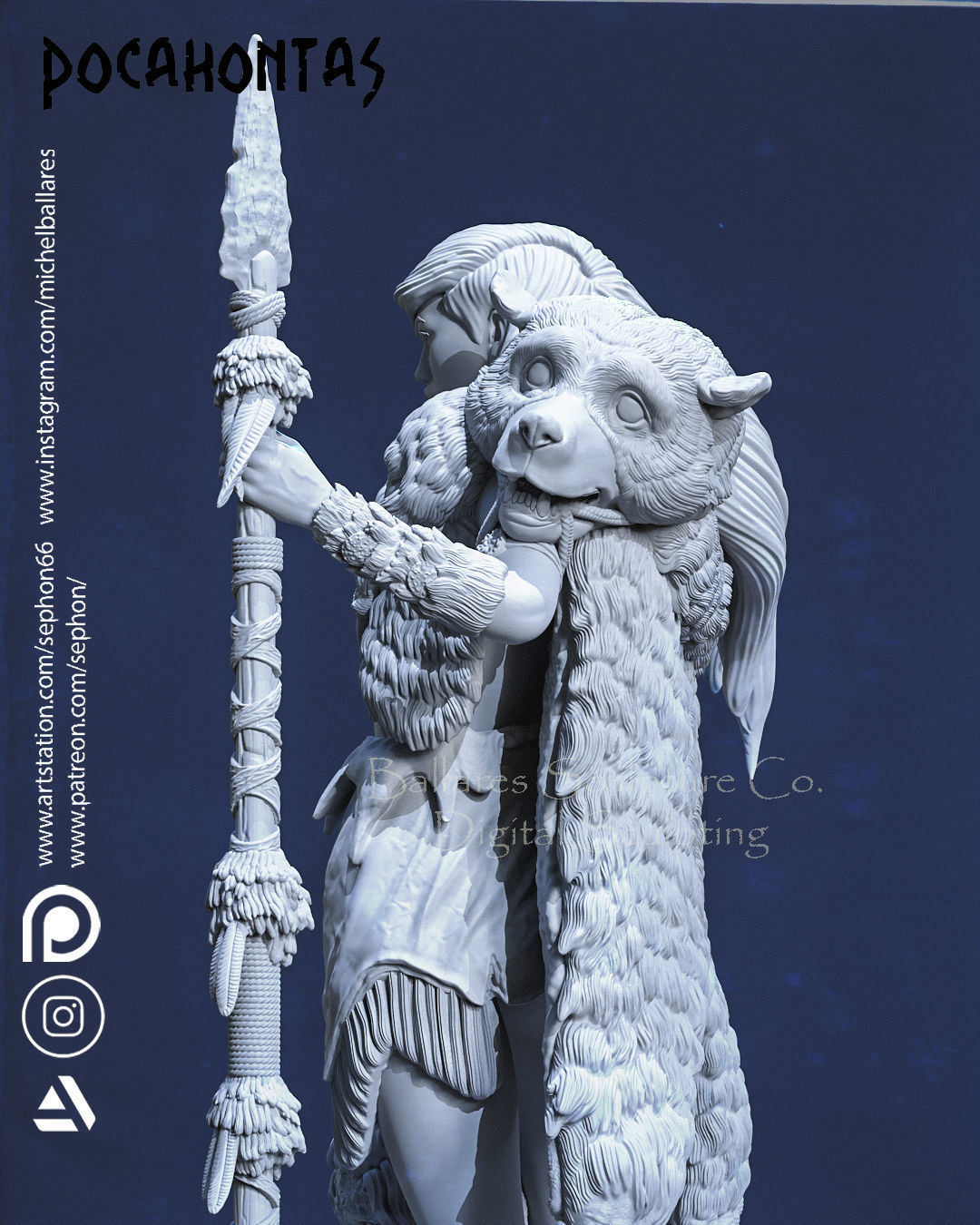 POCAHONTAS THE SILENT REAPER BY CREATIVE GEEK MB 3D model 3D printable ...