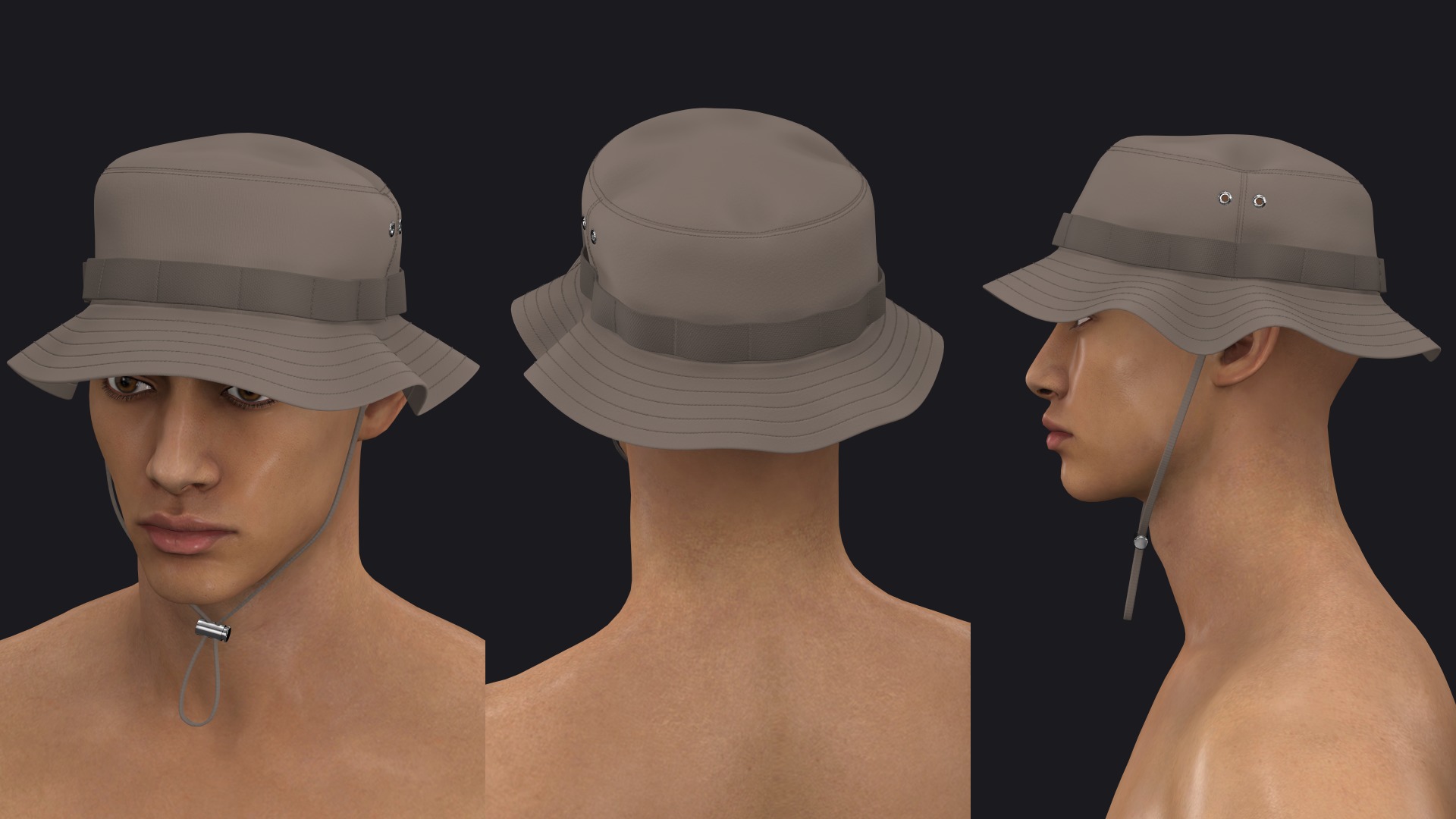 BASIC BUCKET HAT N2 mv2 highpoly 3D model | CGTrader