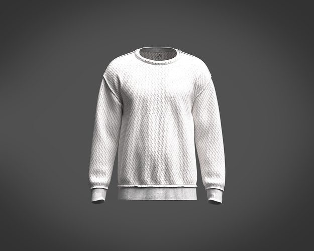 Mens sweatshirt textures fabric with edge 3D model | CGTrader