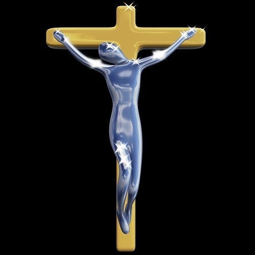 Chrome Crucifix free 3D model | CGTrader