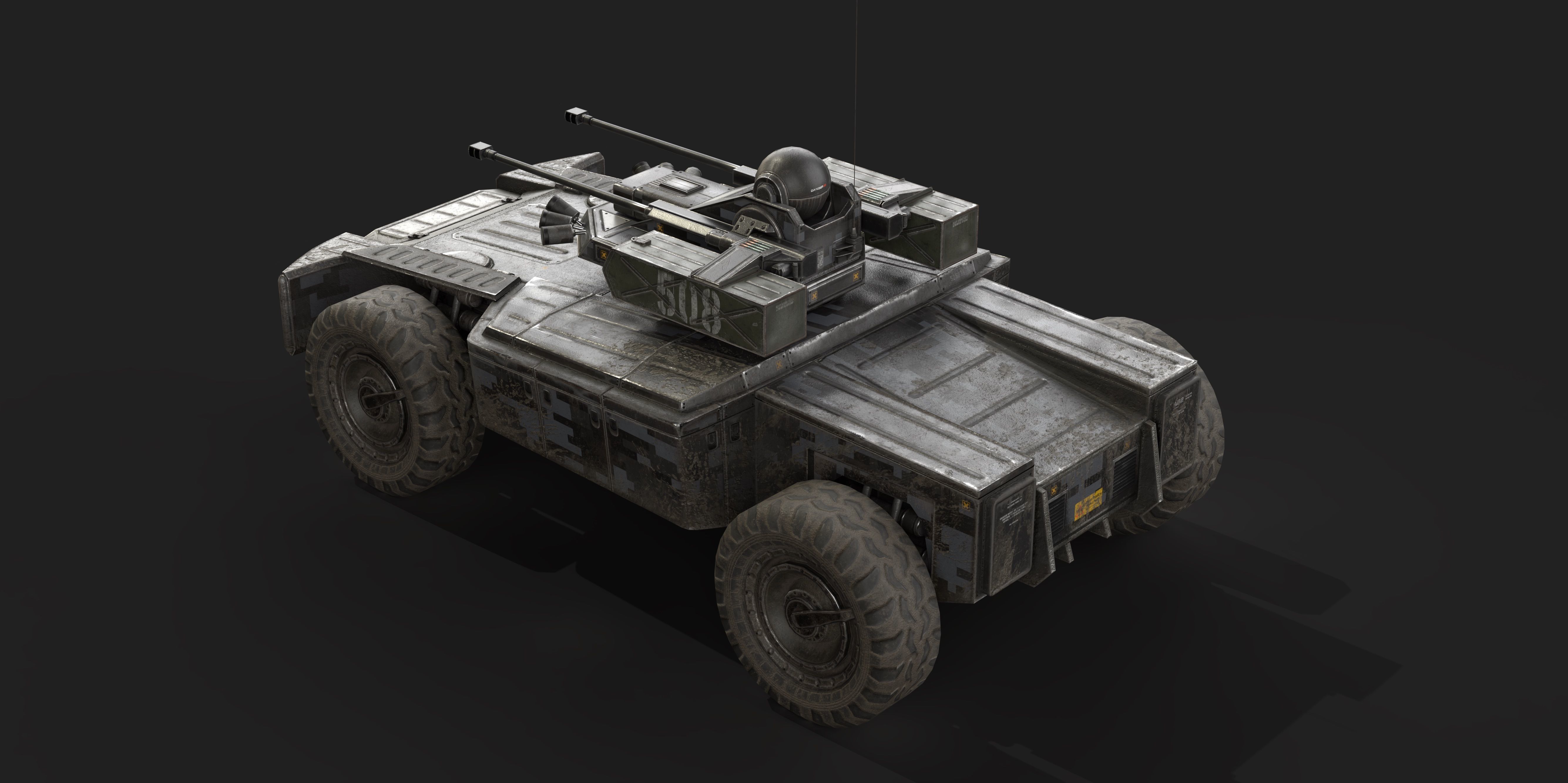 3D model BTR Drone vehicle Armored Tank Vehicle VR / AR / low-poly ...