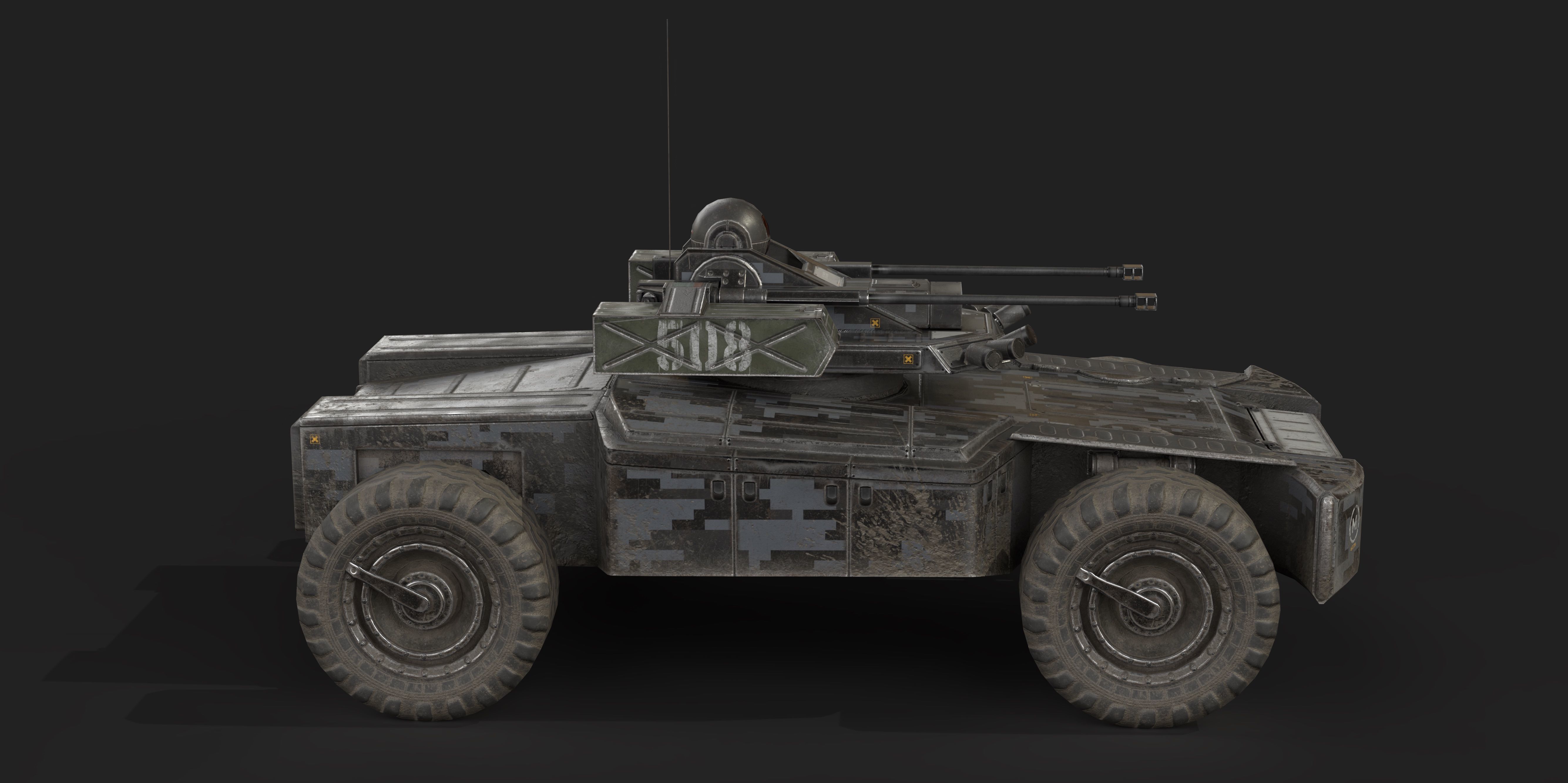 3D model BTR Drone vehicle Armored Tank Vehicle VR / AR / low-poly ...