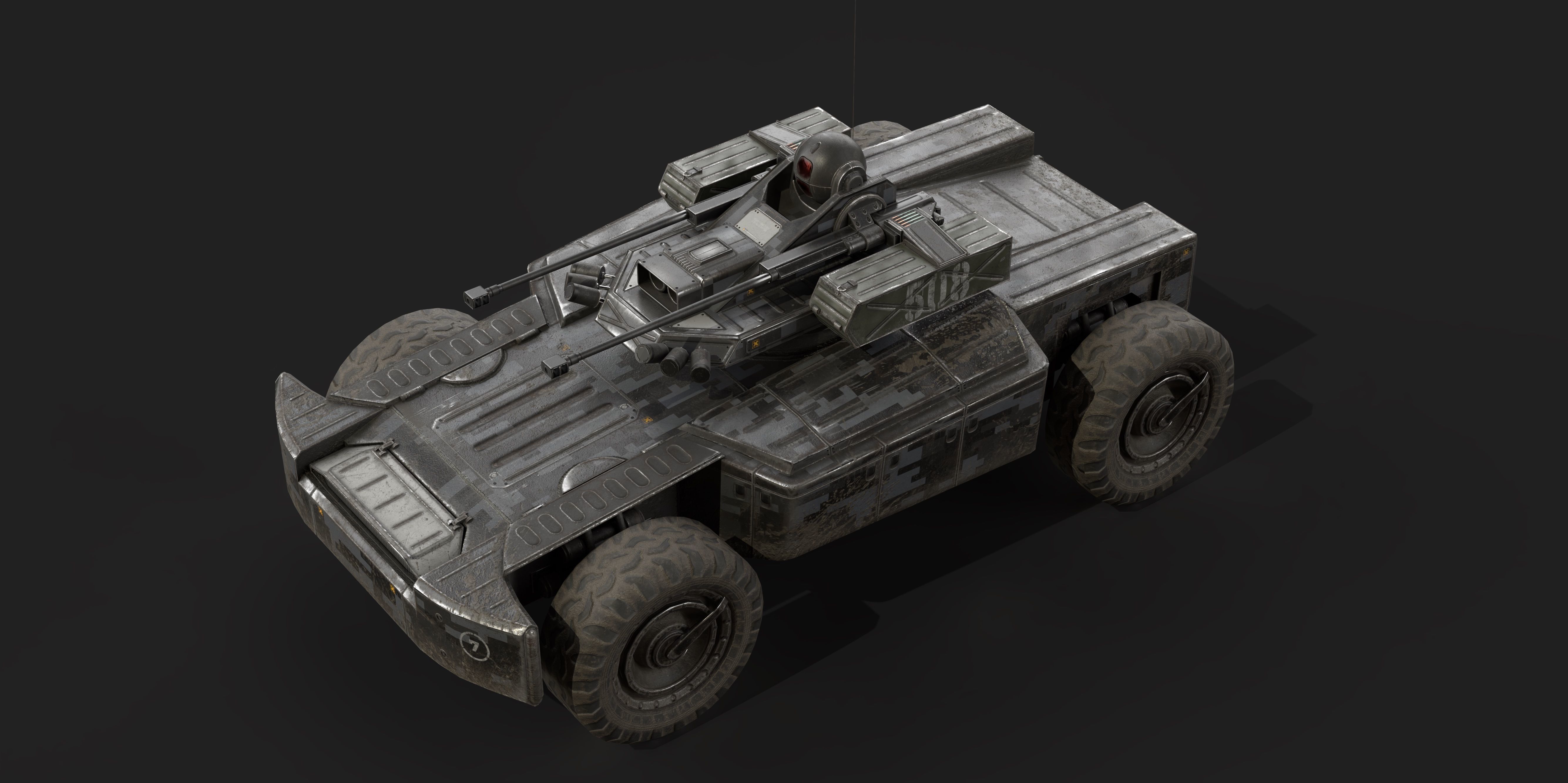 3D model BTR Drone vehicle Armored Tank Vehicle VR / AR / low-poly ...