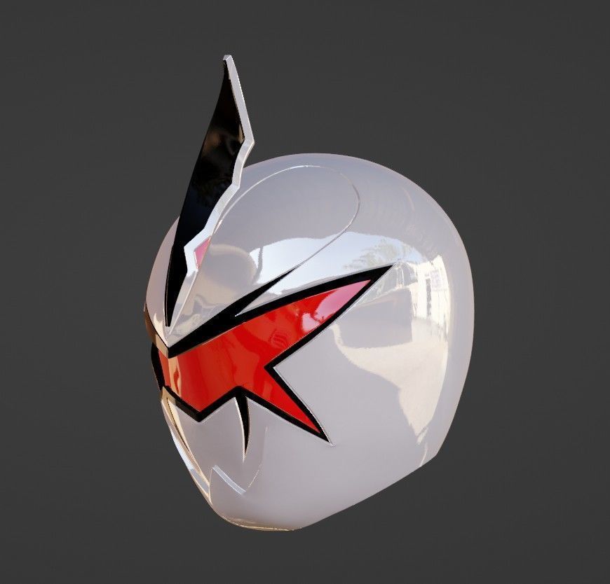 Power Rangers Dino Thunder White Ranger Abarekiller helmet 3D model 3D ...