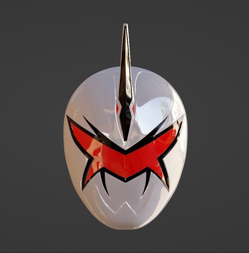 Power Rangers Dino Thunder White Ranger Abarekiller helmet 3D model 3D ...
