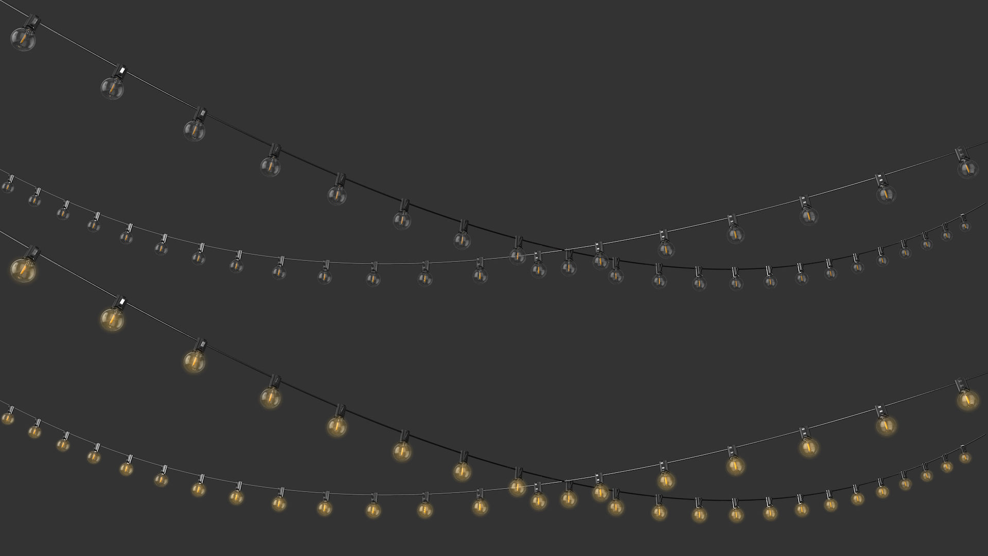 Garland Outdoor String Lights 3D model | CGTrader