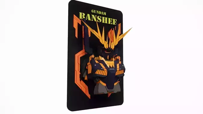 Gundam Banshee Wall art 3D model | CGTrader