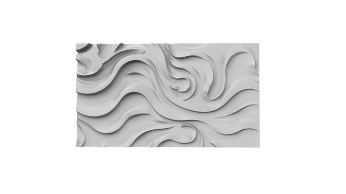 modern panel wall decor set wall relief mural CNC 75 3D model | CGTrader
