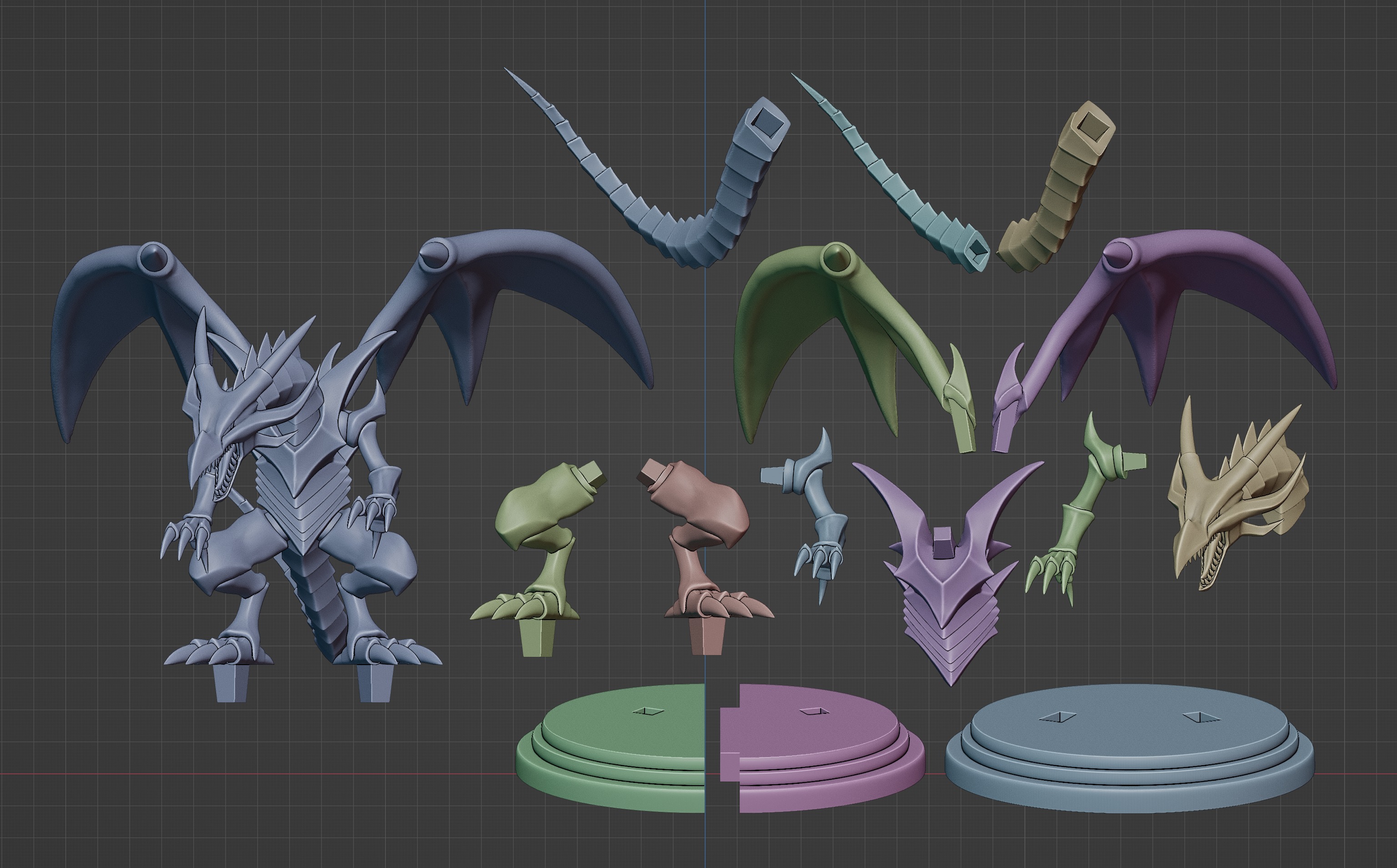 Red-Eyes Black Dragon - Figure 1 -YU-GI-OH 3D model 3D printable | CGTrader