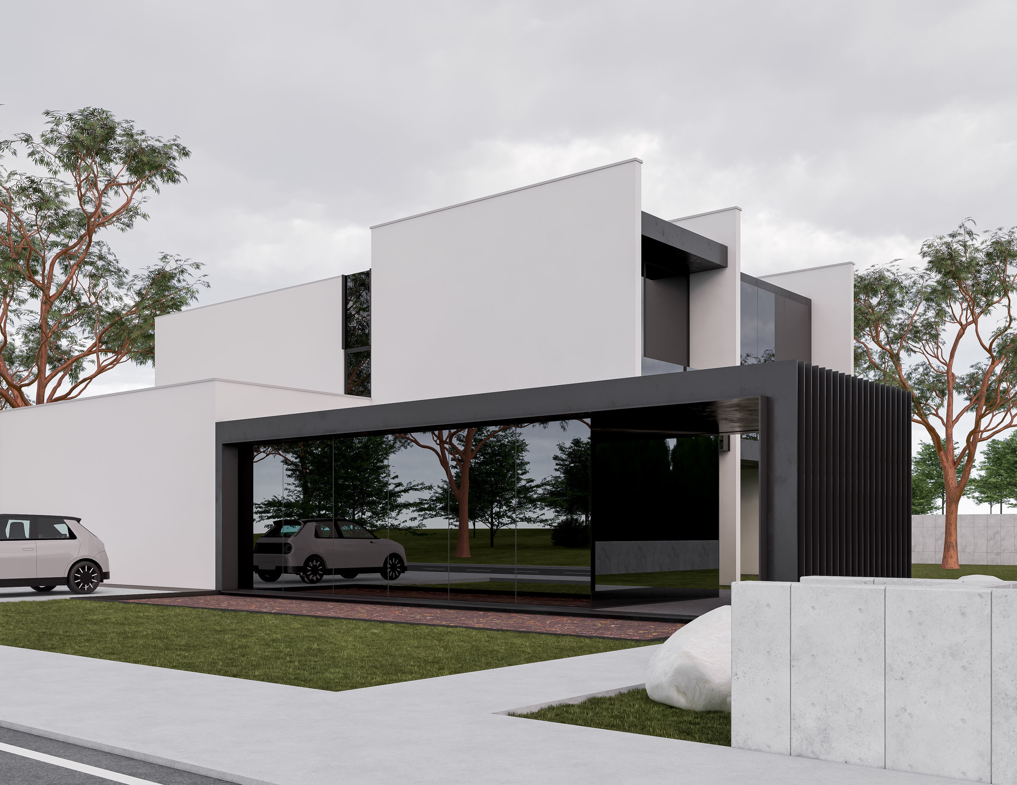 3D model Family House 28 - Created with fully parametric Revit Families ...