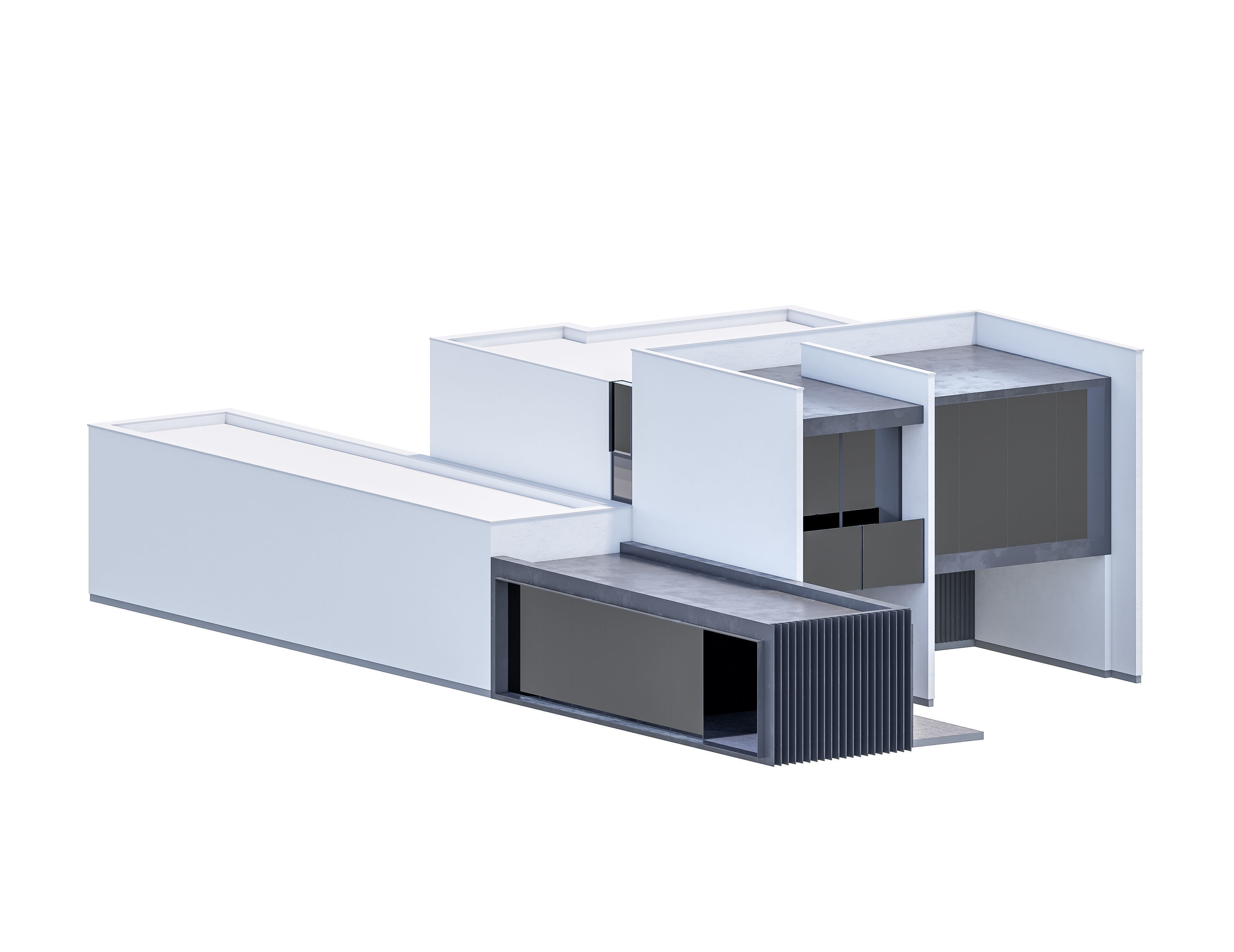 3D model Family House 28 - Created with fully parametric Revit Families ...