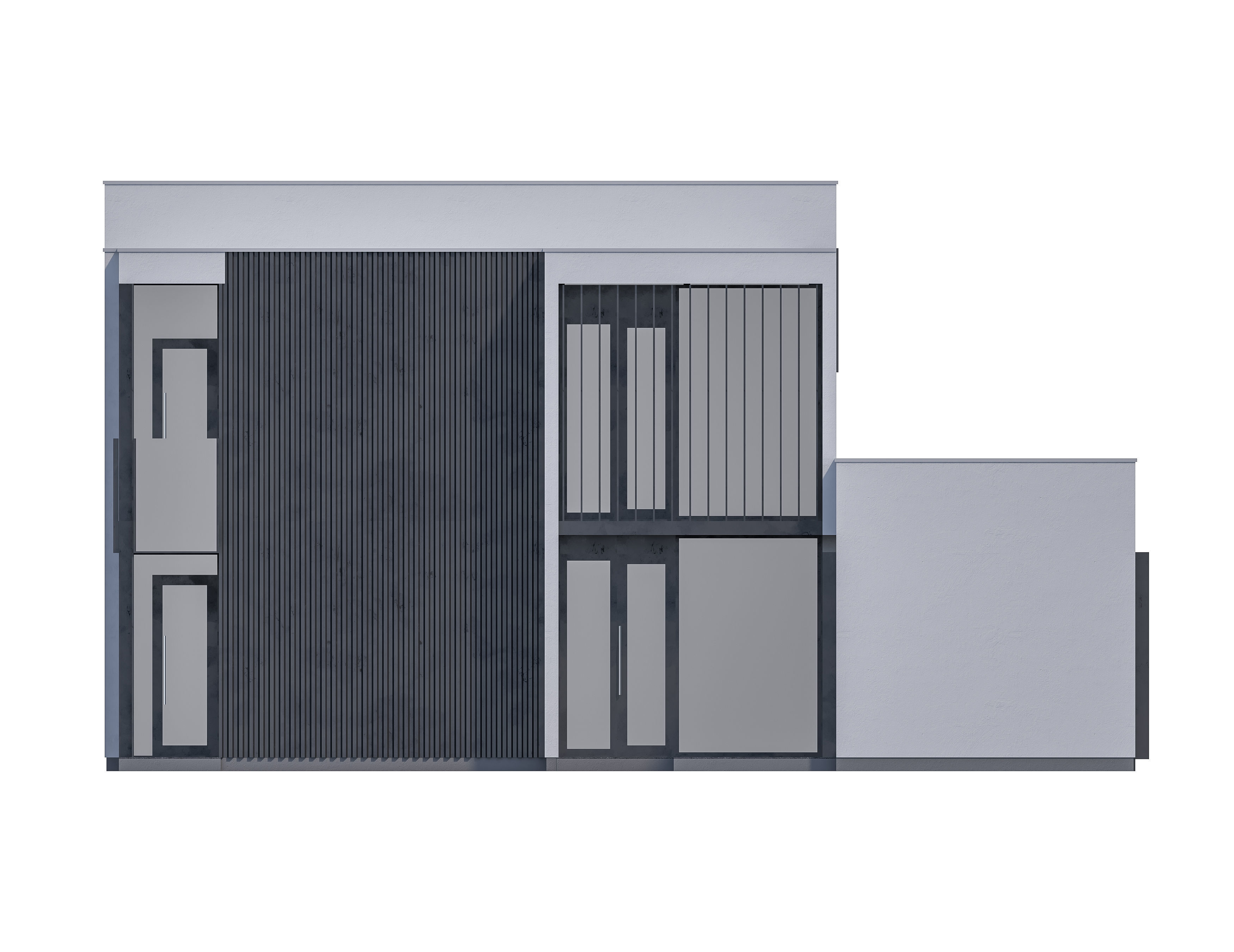 3D model Family House 28 - Created with fully parametric Revit Families ...