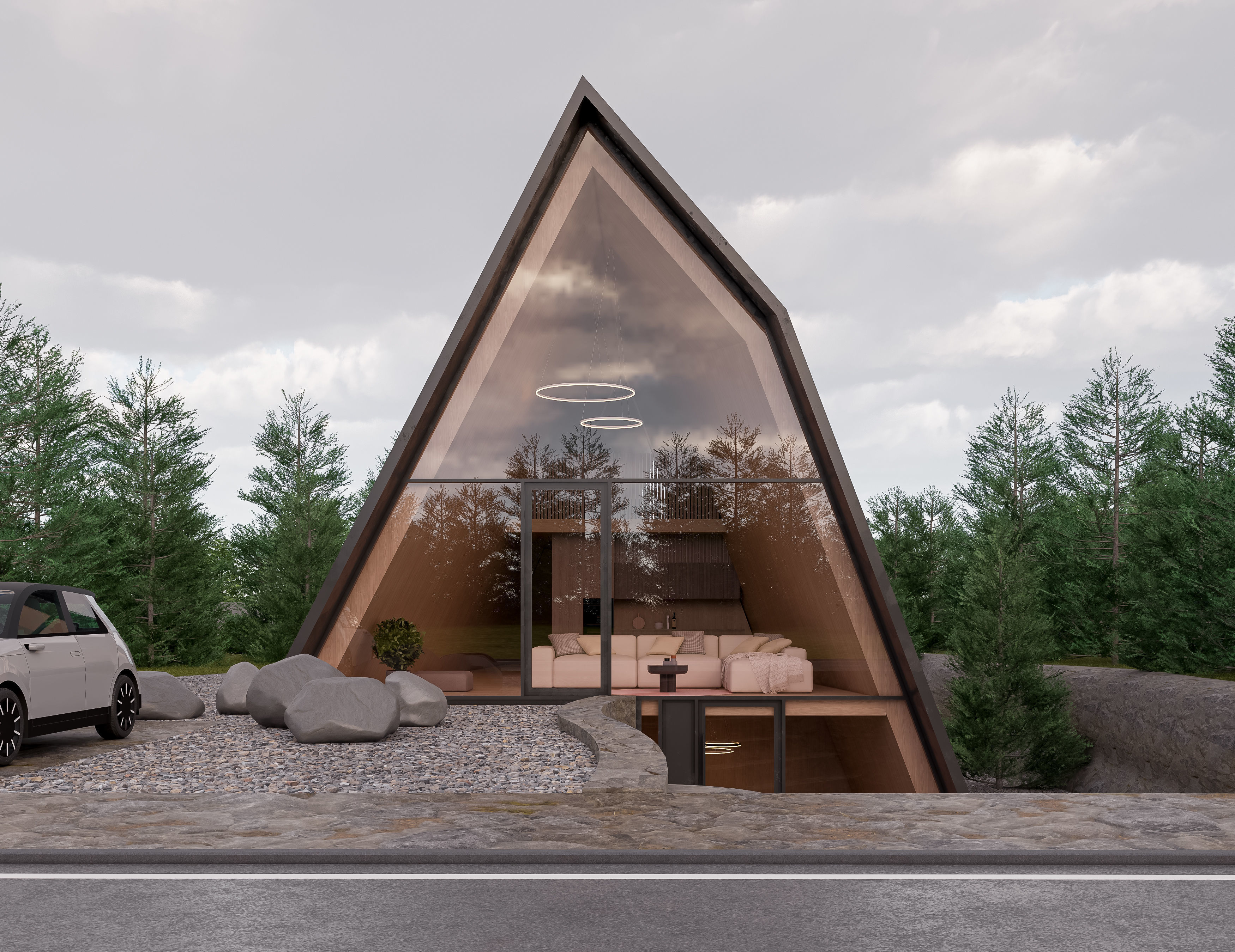 3D model Family House 29 - Created with fully parametric Revit Families ...