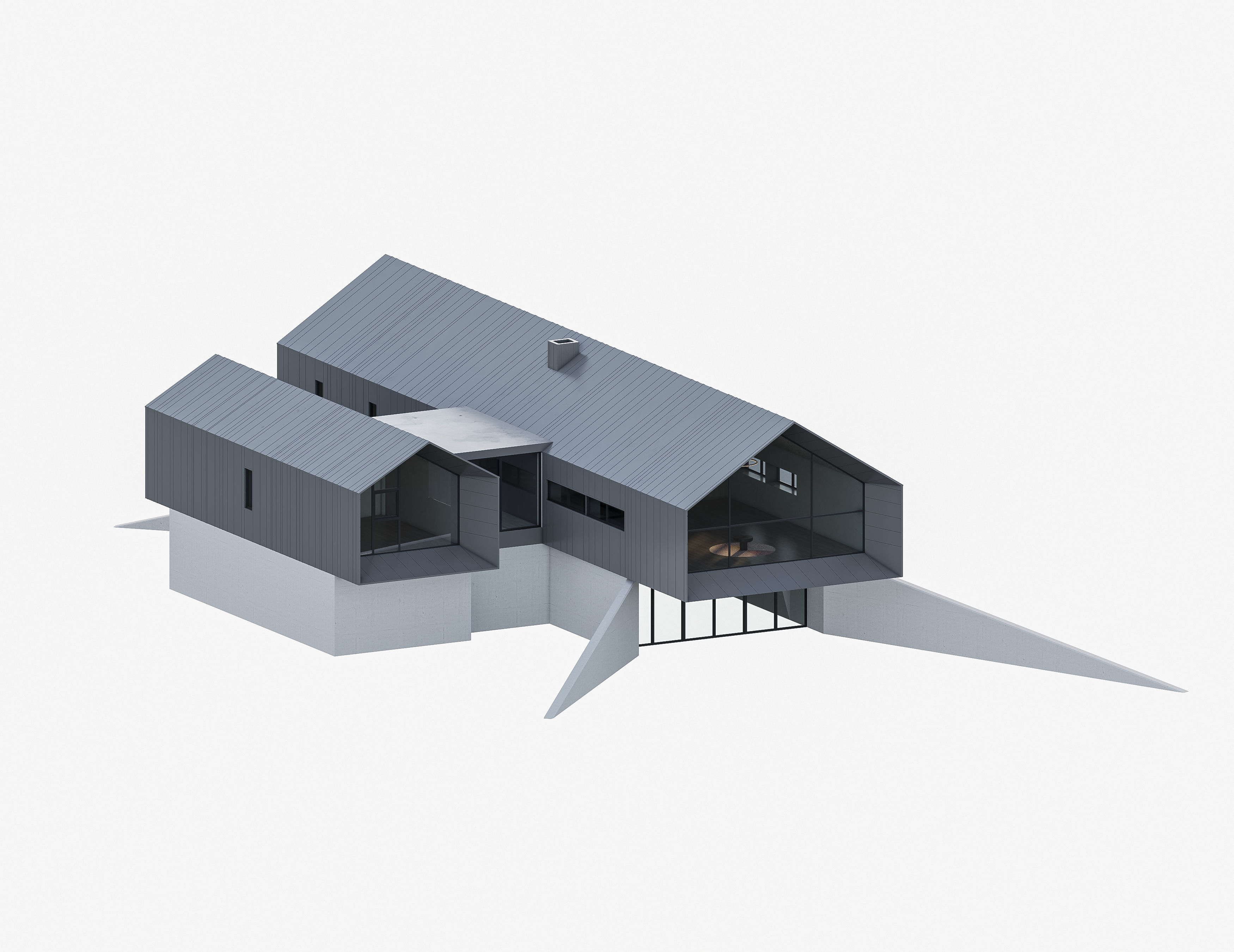 3D model Family House 30 - Created with fully parametric Revit Families ...