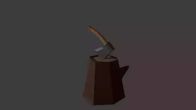 3d Model Prop Axe and Tree Stump Low-Poly 3D model | CGTrader