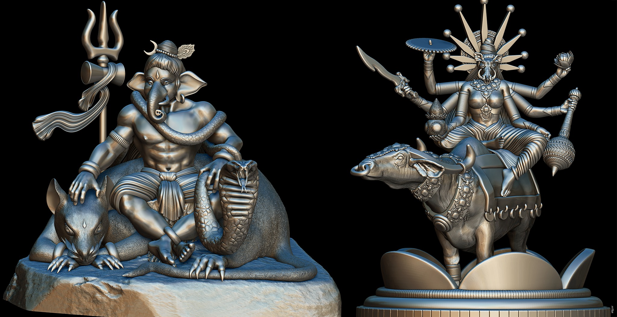 Hindu Gods 3D Model Collection 3D printable | CGTrader