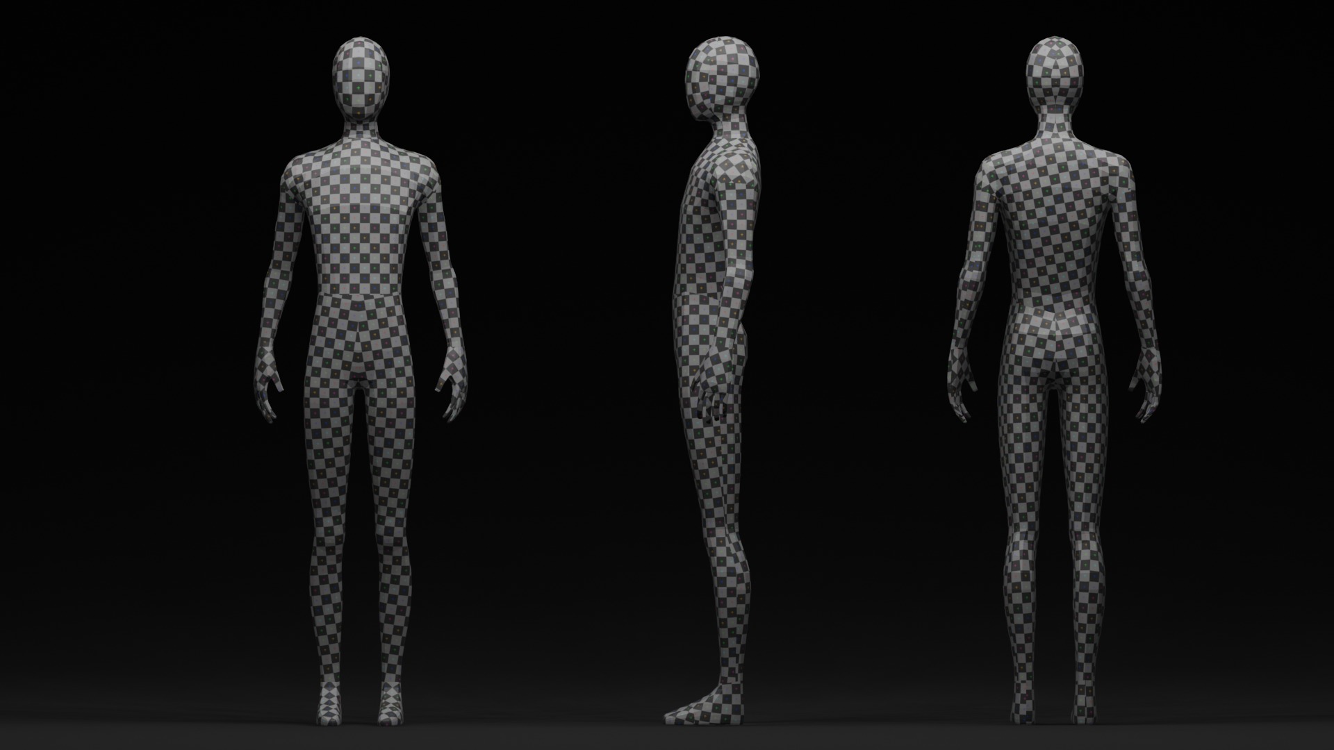 3D model Low Poly Male Body Basemesh UV Unwrapped Low Poly Man VR / AR ...