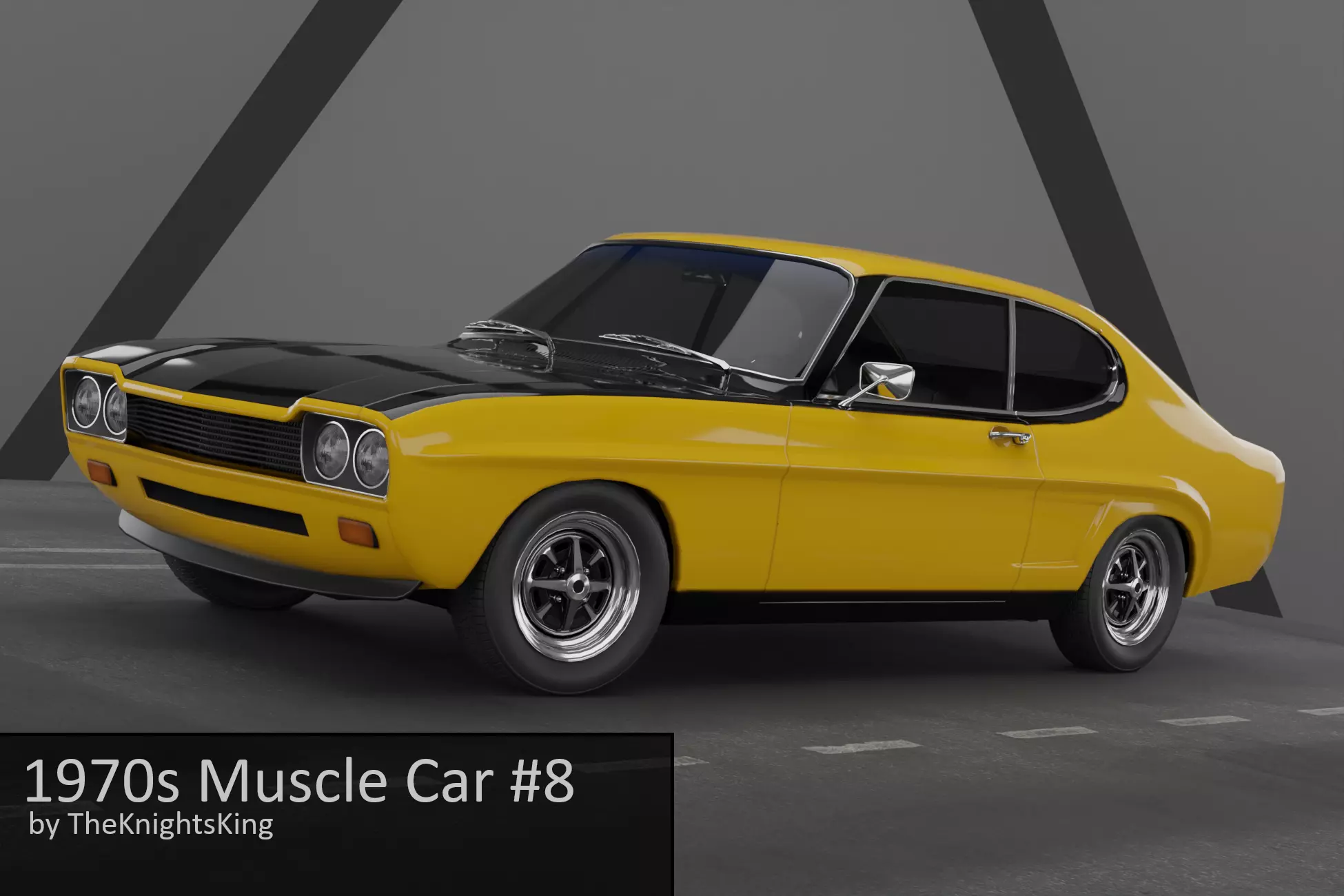 3D model 1970s Muscle Car 4 Variant VR / AR / low-poly | CGTrader