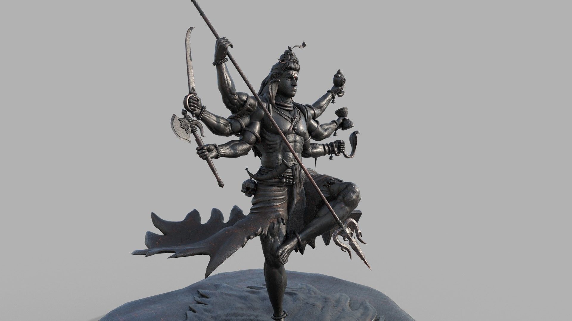 lord shiva statue 3D model | CGTrader