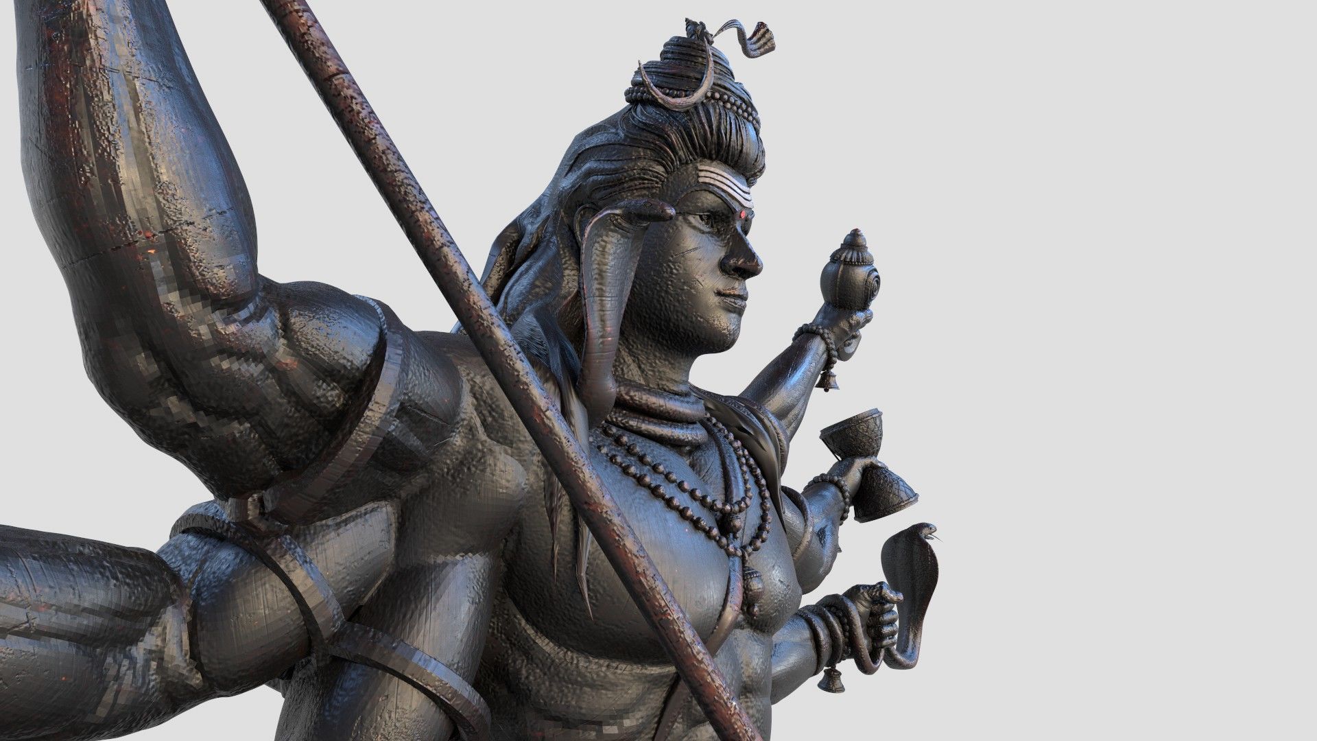 lord shiva statue 3D model | CGTrader