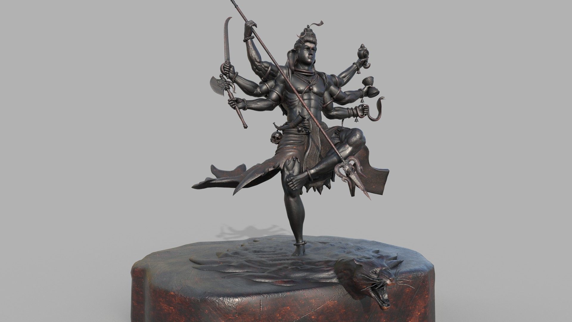 lord shiva statue 3D model | CGTrader